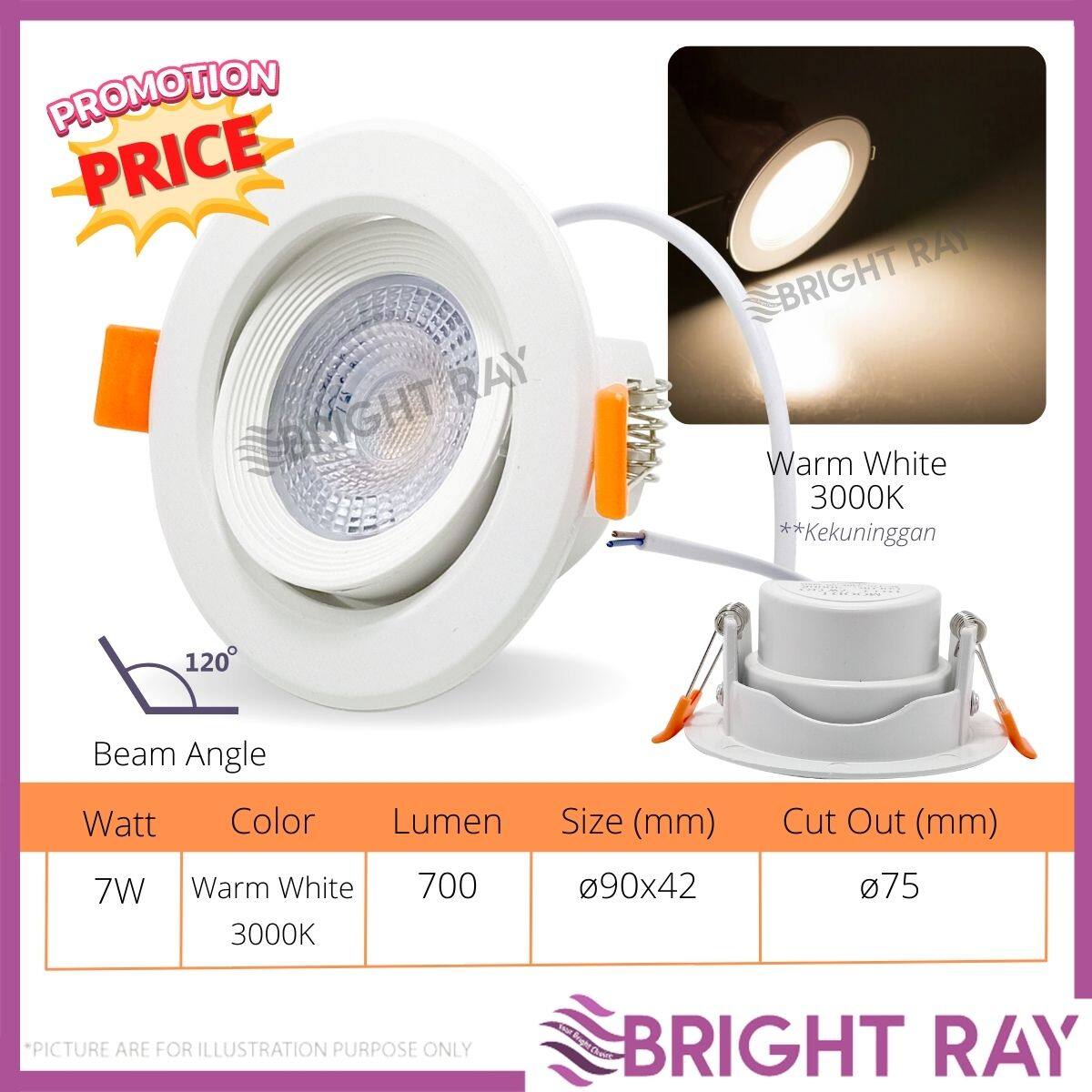 7W 36° Angle LED Eye Ball Downlight Retrofit Spotlight Thin Ceiling ...