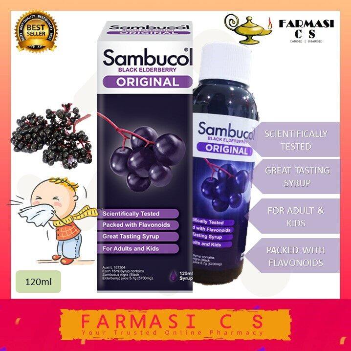 Sambucol Black Elderberry Original Syrup 120ml / 120mL x 2 Bottles(TWIN ...