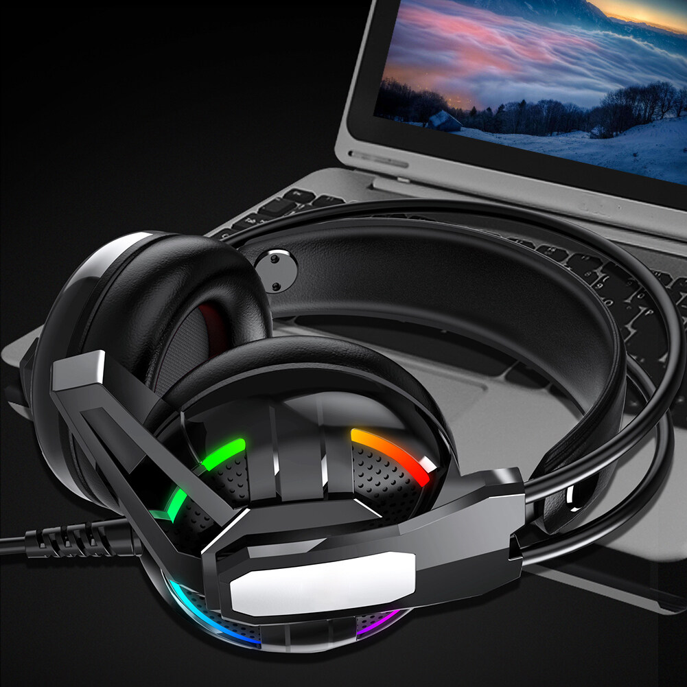 Large Storage RGB Marquee Stereo Bass Wired Gaming Headset with ...