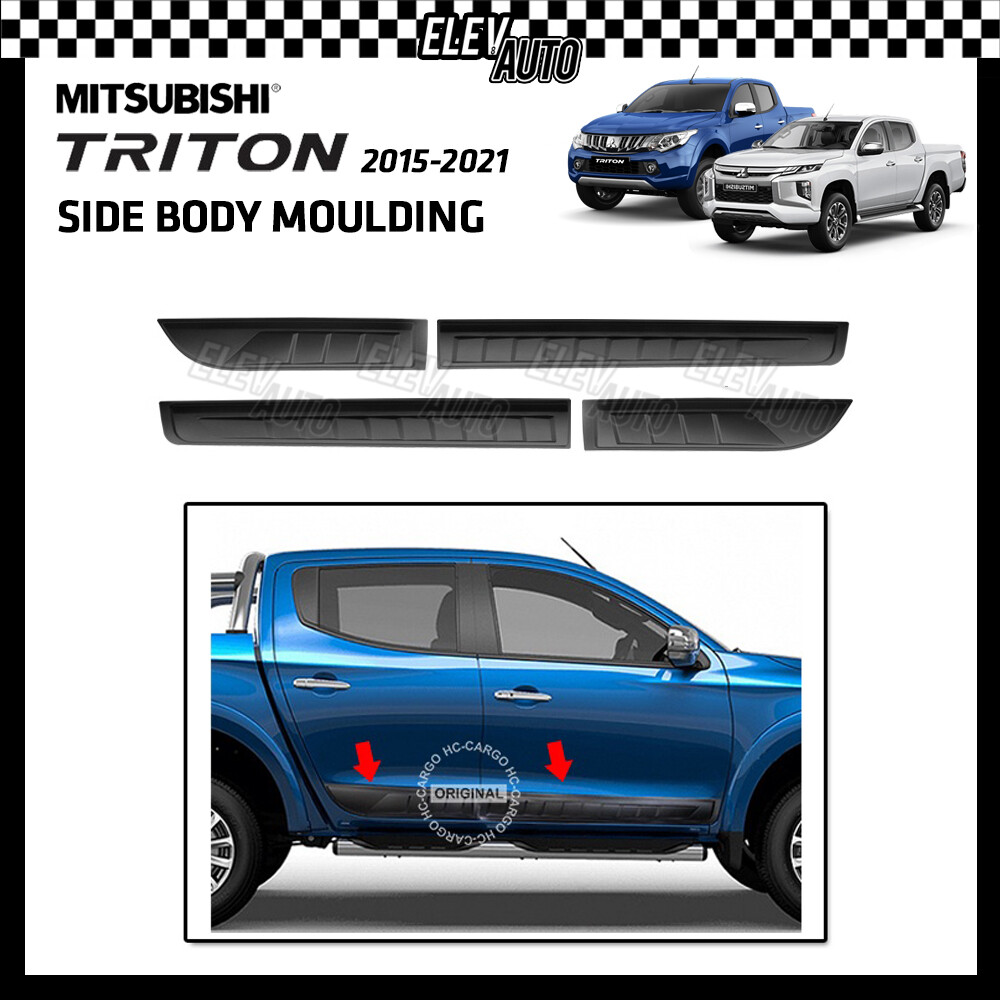 Mitsubishi Triton L200 MATTE BLACK Side Body Moulding Door Lining Body ...