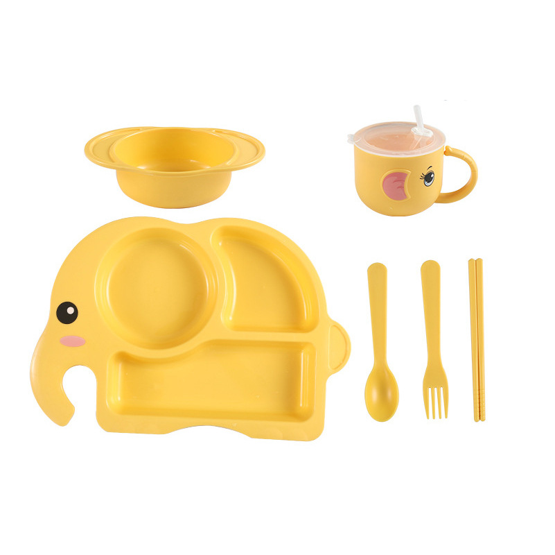 *READY STOCK* 6pcs children dining sets plastic Cartoon Kid Plate Set ...