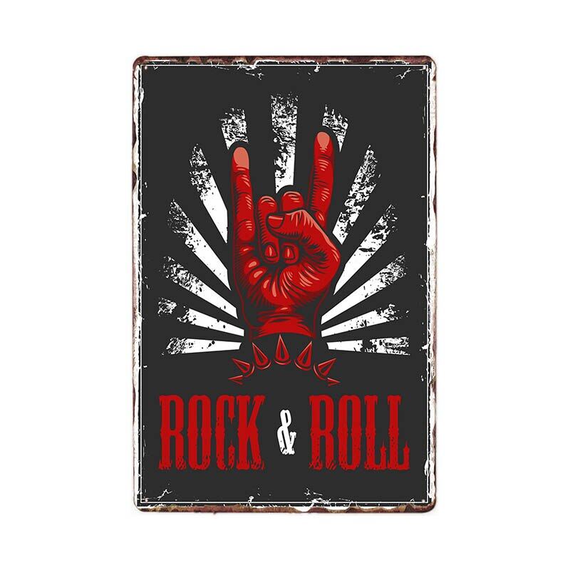 Rock Metal Signs Vintage Plaque Music Poster Retro Tin Plate Bar ...