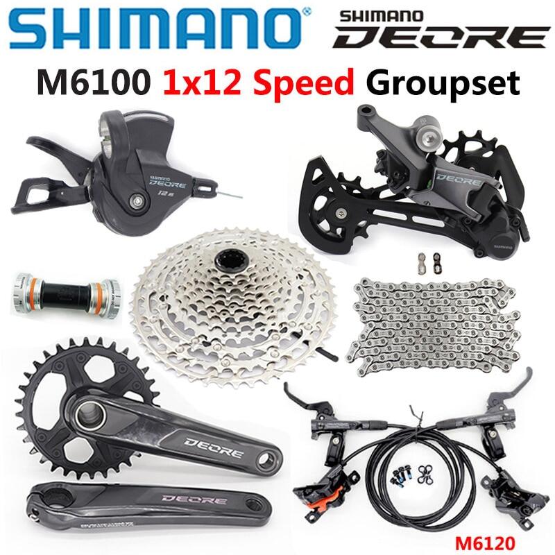 SHIMANO DEORE M6100 Groupset จักรยานเสือภูเขา MTB Groupset 1x12-Speed 30T 32T 170 175มม.10-51T ...