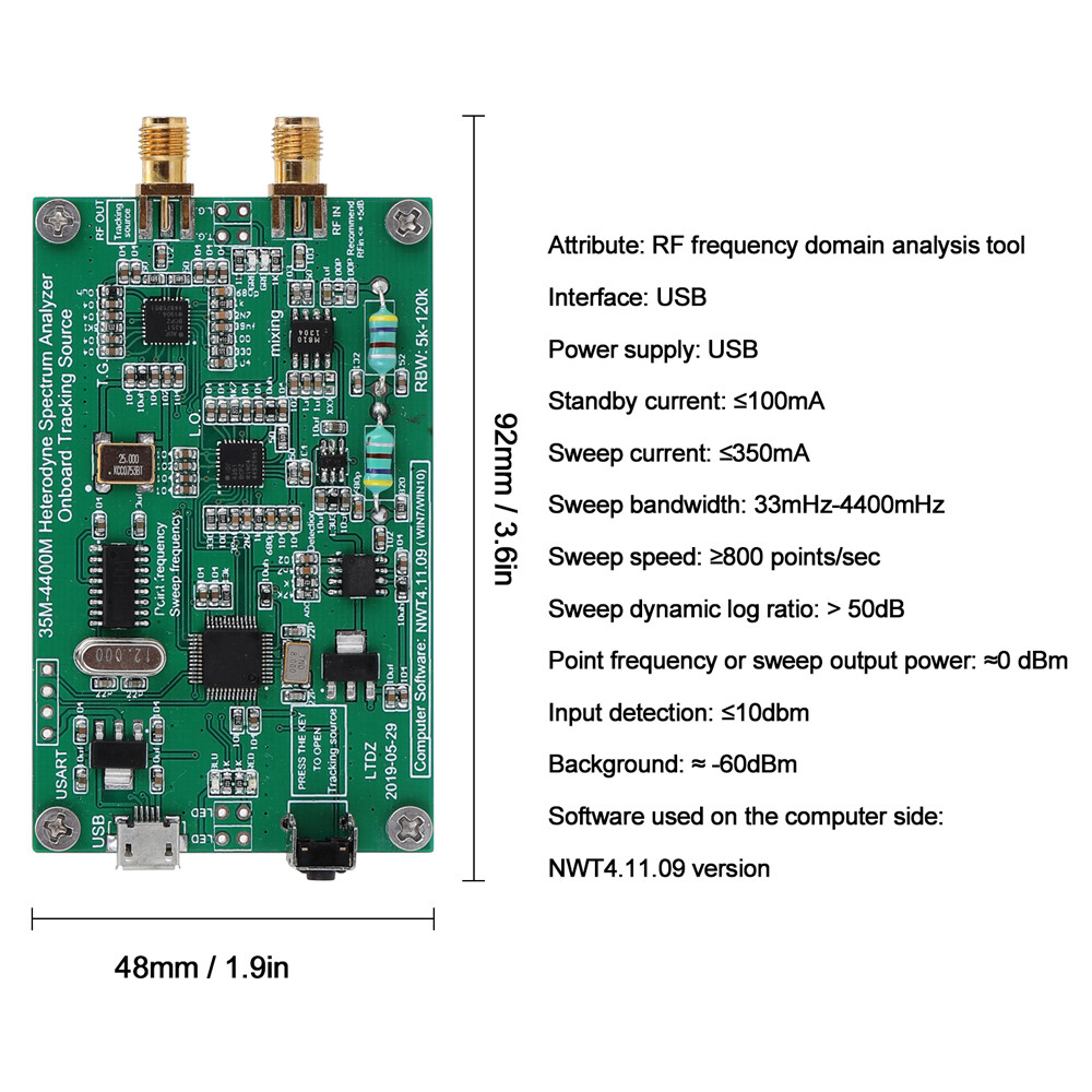 HT Spectrum analyzer USB ltdz 35-4400 m แหล่งกำเนิดสัญญาณสเปกตรัมพร้อม ...