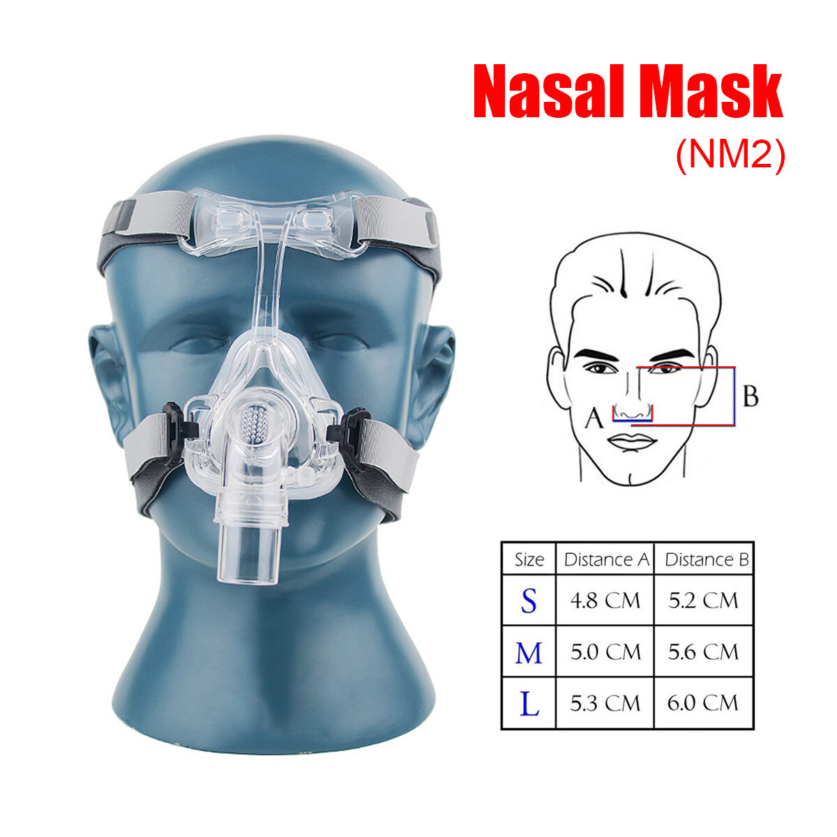 Nasal Mask NM2 สำหรับCPAP Masks Interface Sleep Snore Strap W/Headgear ...
