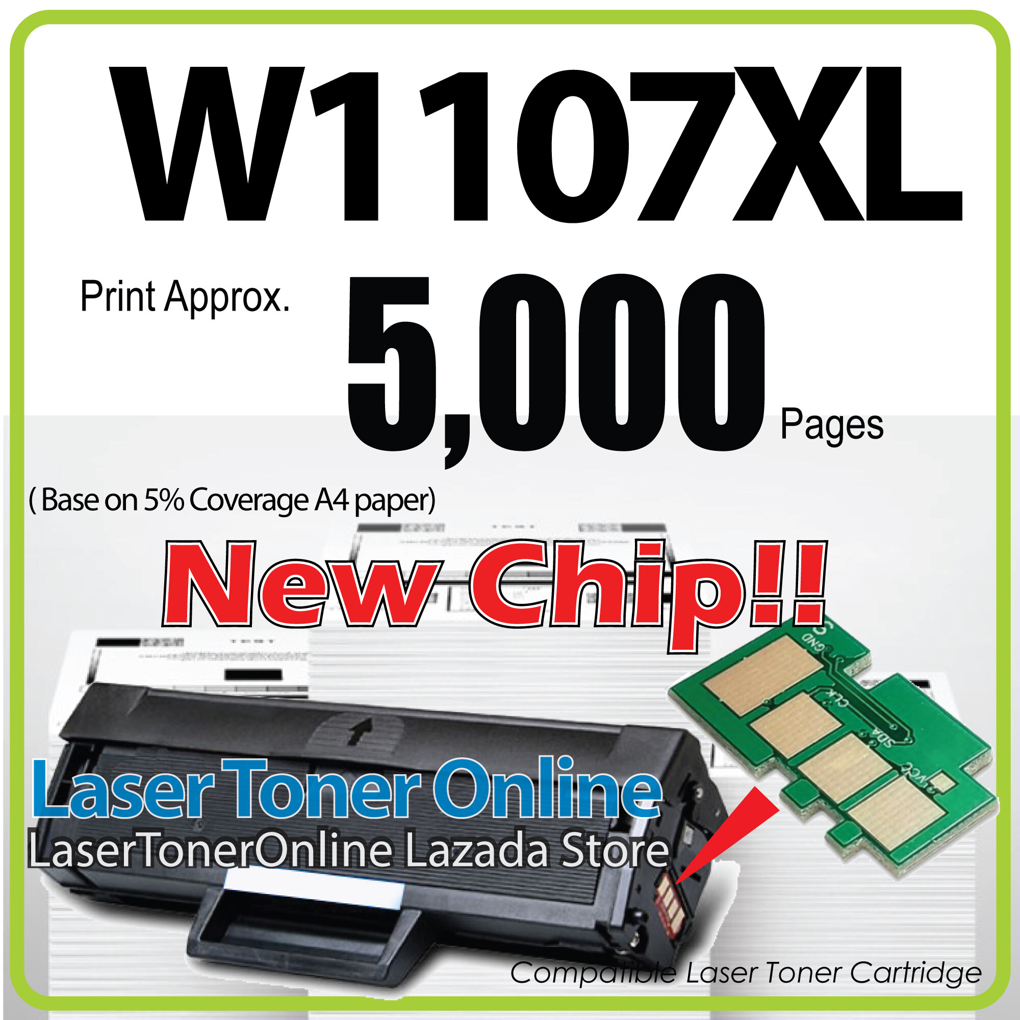 Ready With Chip Plug & Play Toner Cartridge Compatible to HP W1107A ...