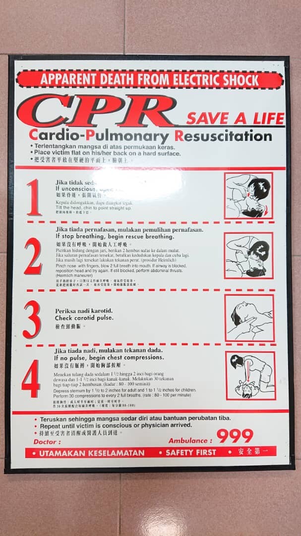 TC Safety Chart ( CPR ) c/w Frame 16" * 23" LCPR F | Lazada