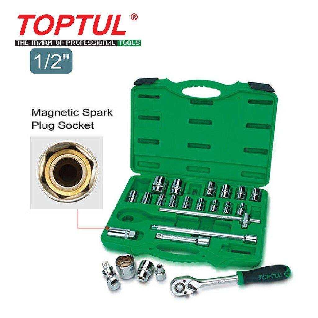TOPTUL 24PCS Professional Grade 1/2" DR. Flank Socket Set GCAI2404 ...