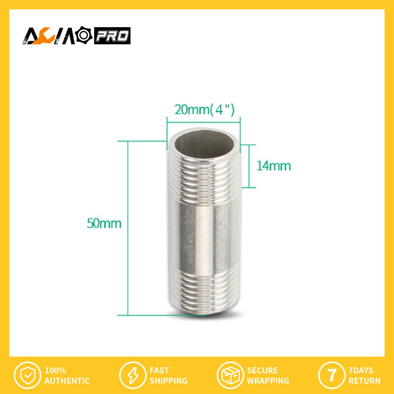 AumoPro 1PCS Stainless Steel Male X Male Threaded Pipe Fitting Water ...