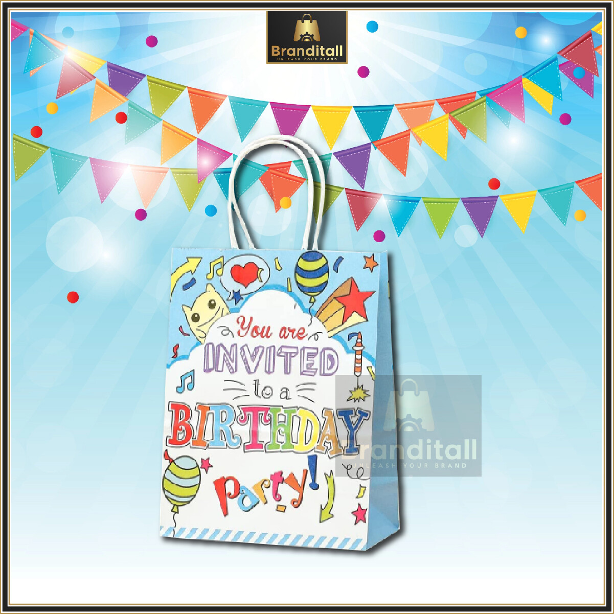HAPPY BIRTHDAY Paper Bag Pink Blue /Bag hari lahir / CUTE Paper Bag ...