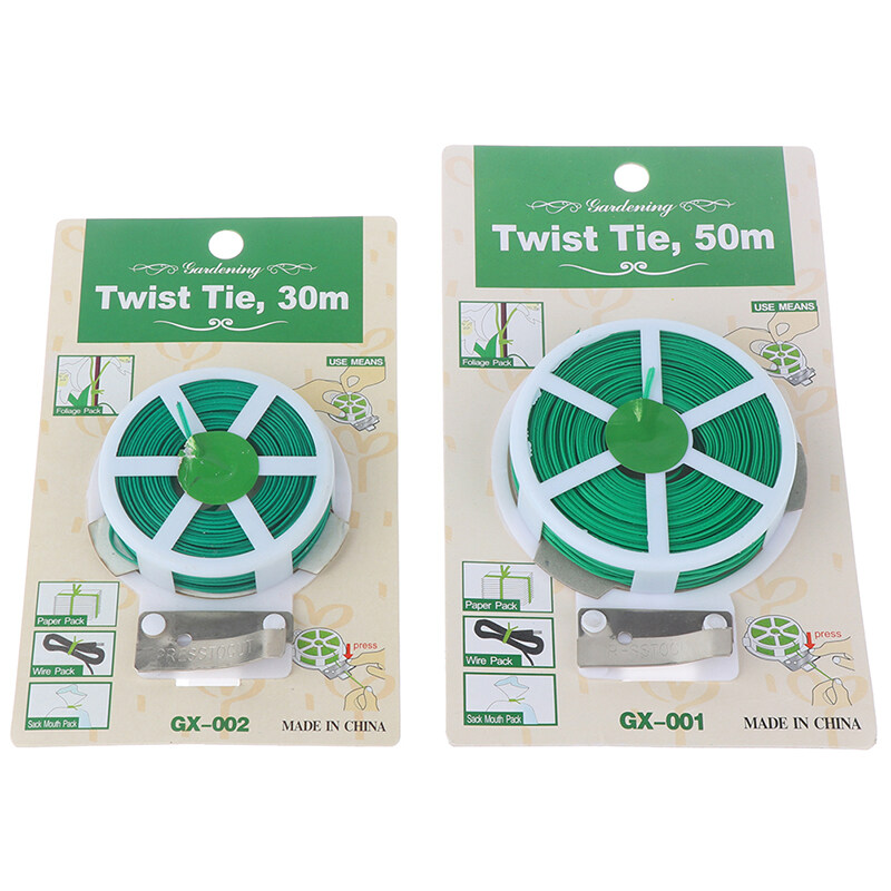30M/50M Plant Twist Tie with Cutter Sturdy Green Coated Wire for Gardening Home - HAOWEILAI ...