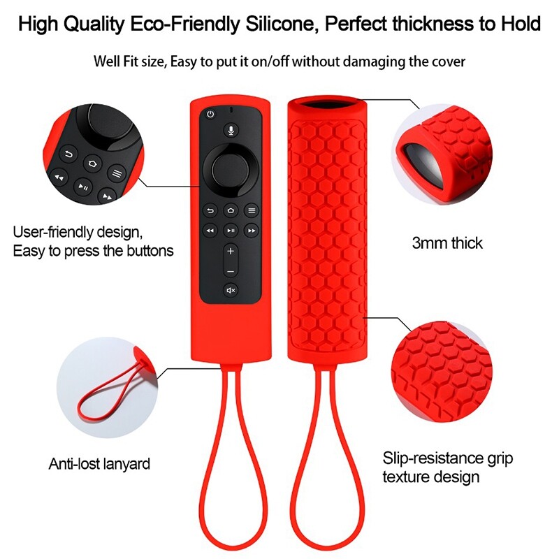 Firestick Remote Cover, Anti Slip Shockproof Silicone Protective Cover ...