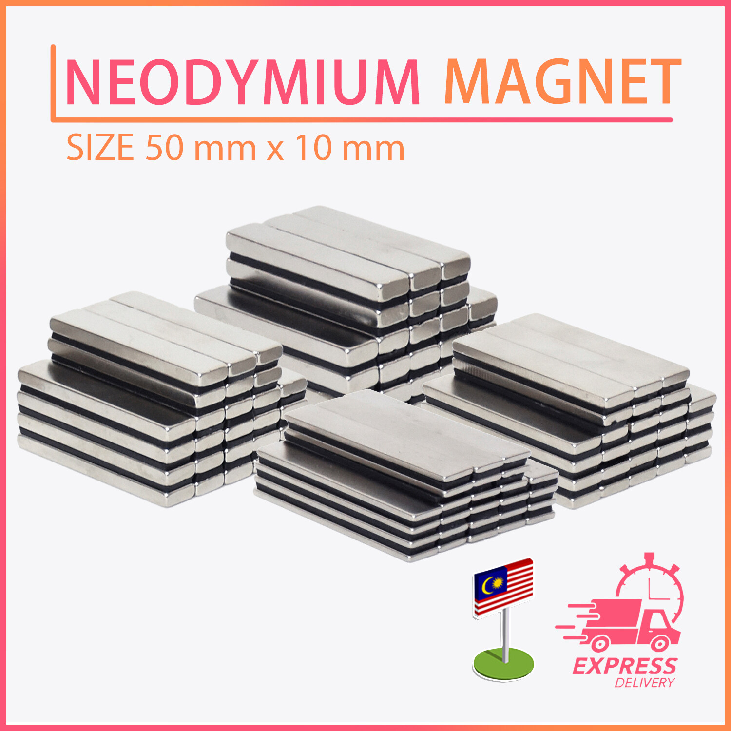 Rectangular Magnet-1PCS Neodymium Magnet 50 x 10 x 2 3 4 5 NdFeB Super ...