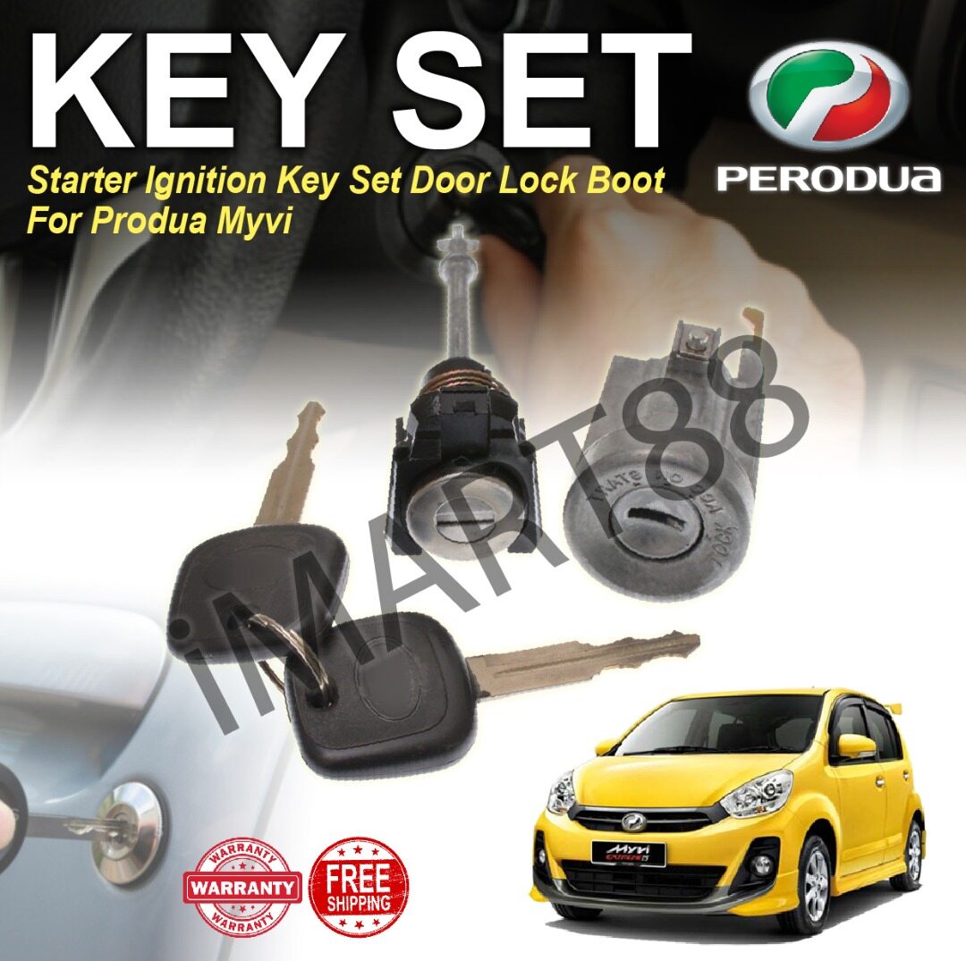 Perodua Myvi Key Set Starter Switch Kunci Start Kereta Lock Pintu ...
