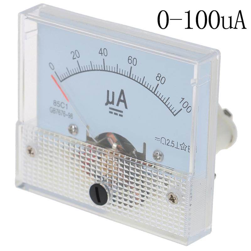 1Pc DC Analog Pointer Current Meter Panel 50uA 100uA 200uA 300uA 500uA ...