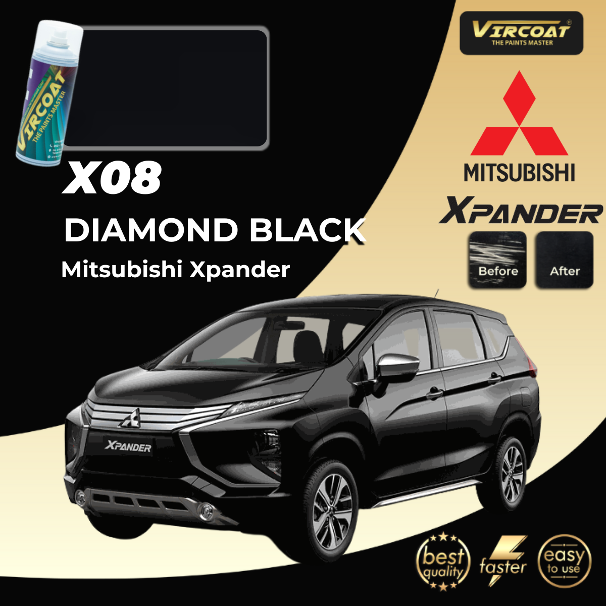 [Mitsubishi Xpander] VIRCOAT Aerosol Spray 2K Paint/ Car Body Touch Up ...