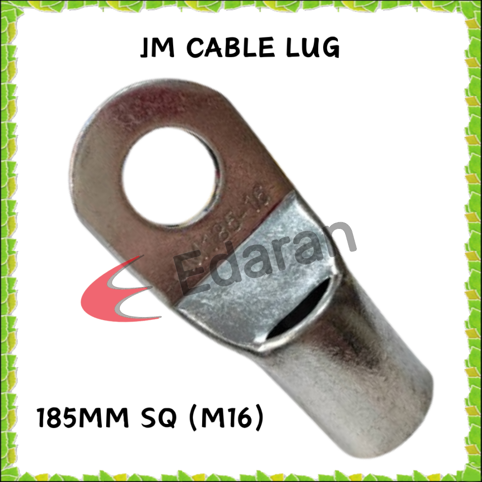 JM TINNED COPPER CABLE LUG - 185MM SQ (M16) , 185MM SQ (M12) AND 150MM ...