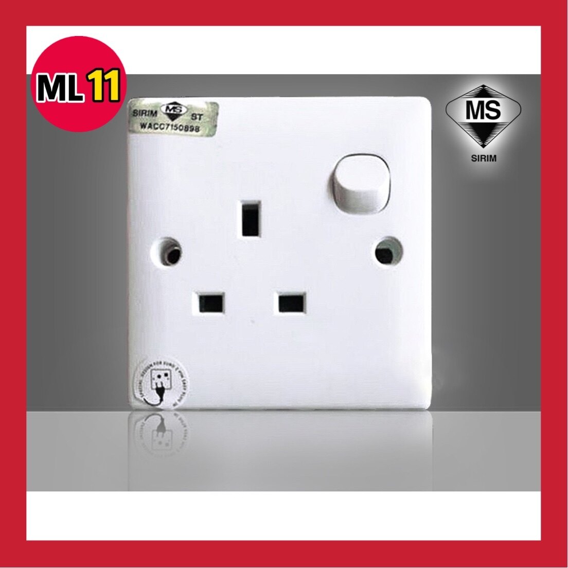 [Ready Stock] 13A 250V 3PIN SWITCH SWITCHED SOCKET OUTLET PLUG SIRIM ...