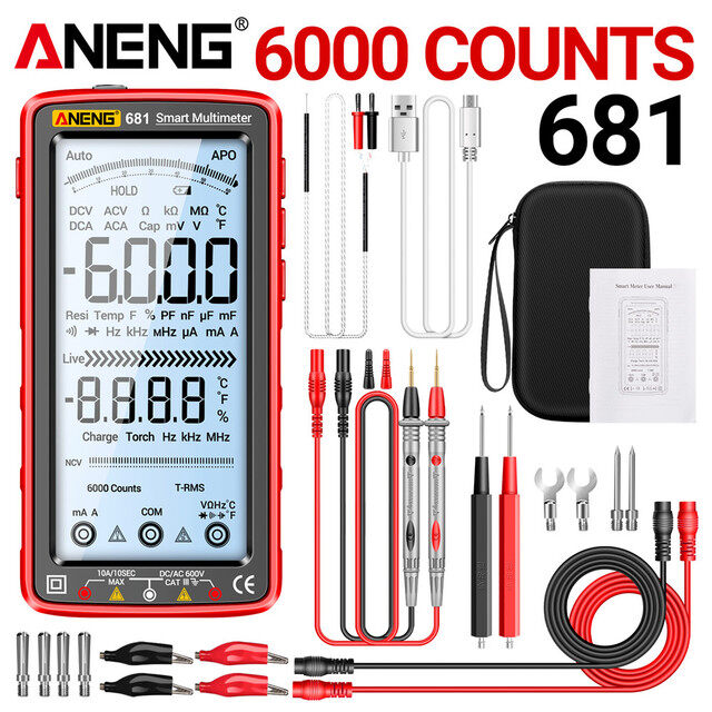 ANENG 681 Rechargable Digital Professional Multimeter Non-contact ...