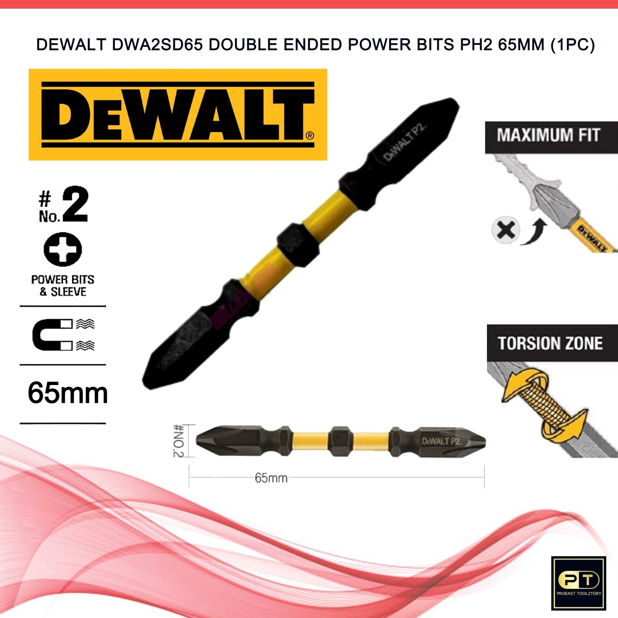 DEWALT DWA2SD65 DOUBLE ENDED POWER BITS PH2 65MM (1pc) | Lazada