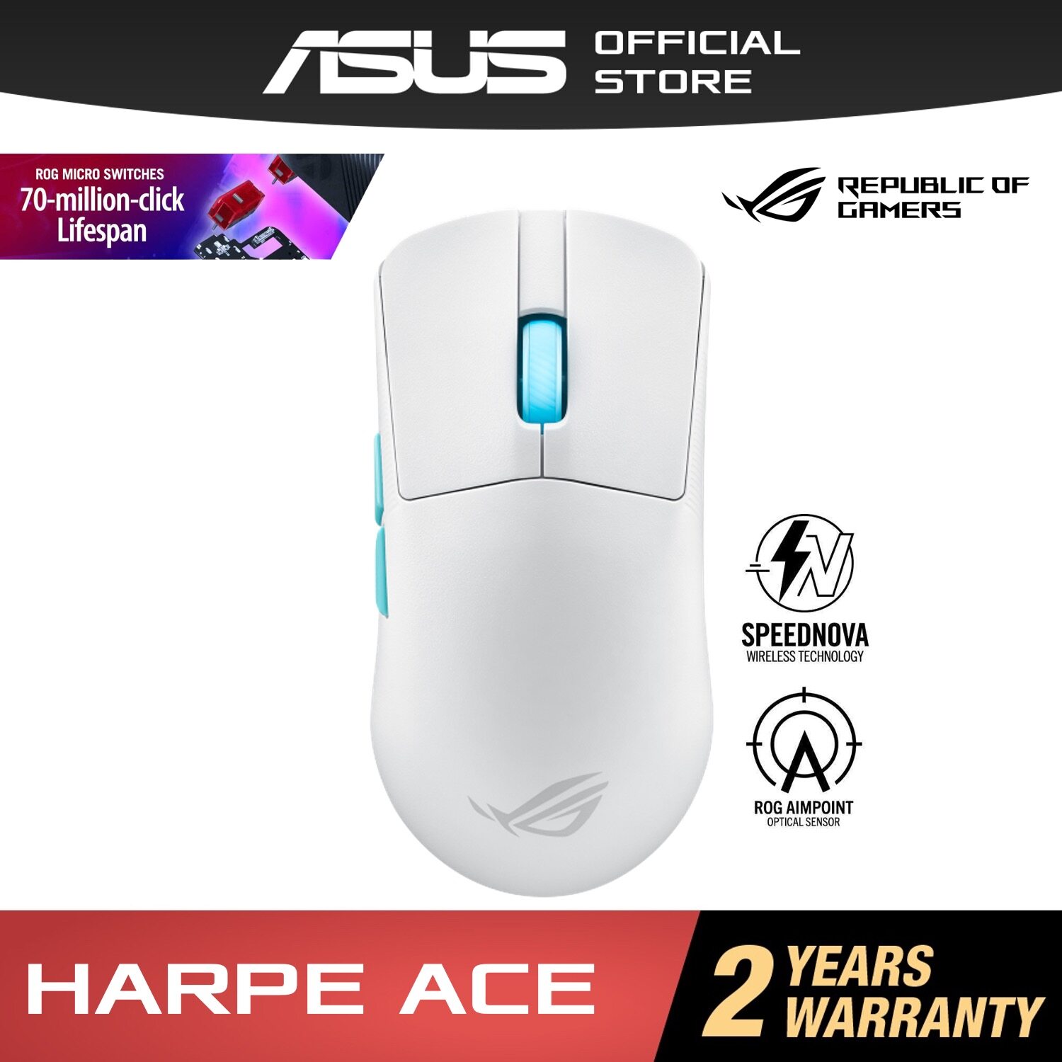 ROG Harpe Ace Aim Lab Edition Wireless Gaming Mouse 54-gram ROG ...