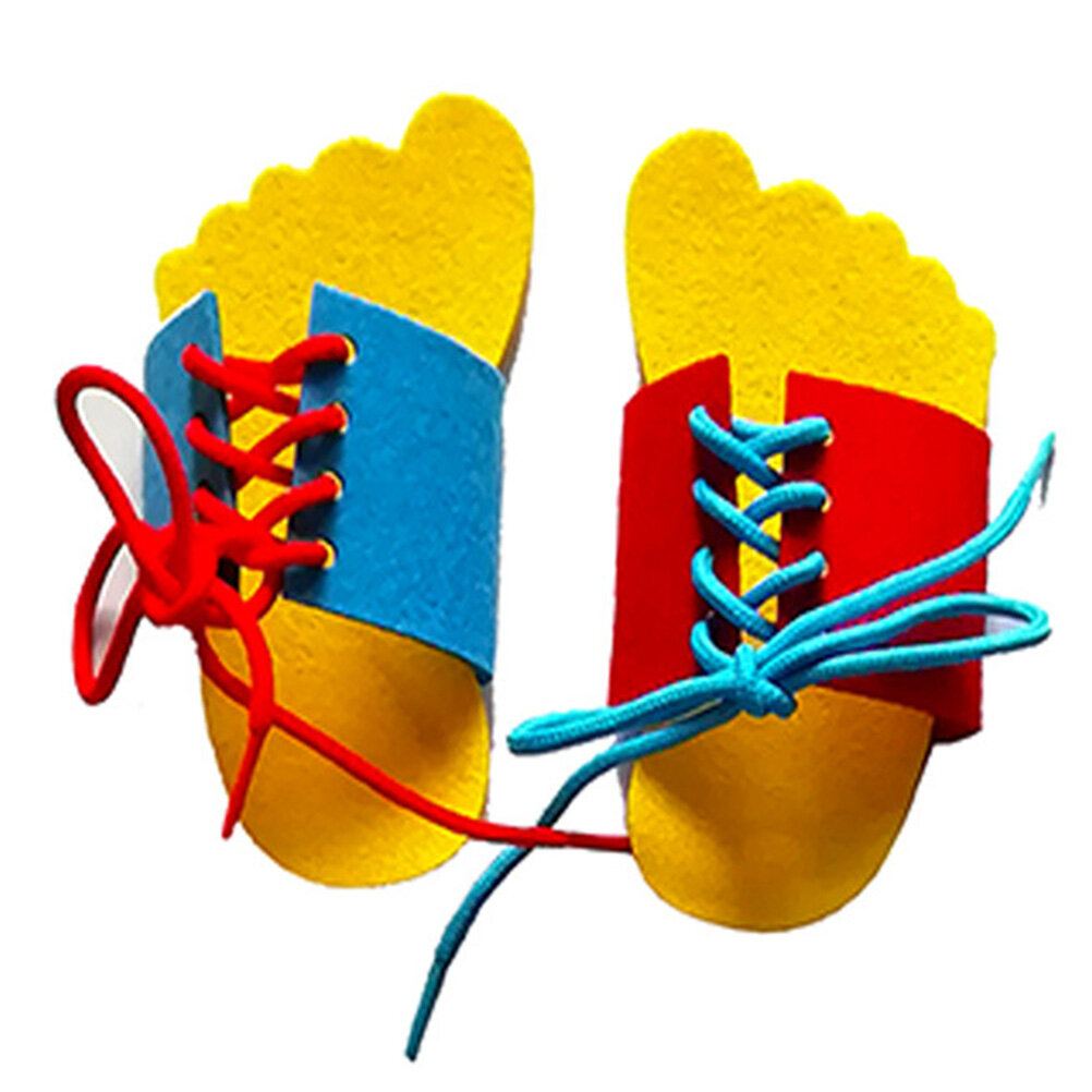 Kids Felt Learn to Lace Tie Shoes Children Practice Lacing Learning ...