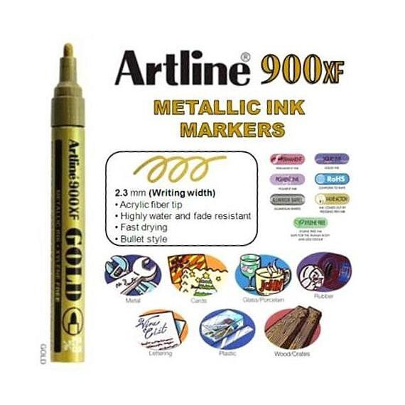 Artline 900XF Metallic Paint Marker - Gold / Silver | Lazada