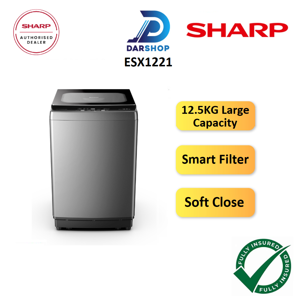 Sharp Washing Machine 12.5KG Top Load Washer Mesin Basuh Auto Murah ...