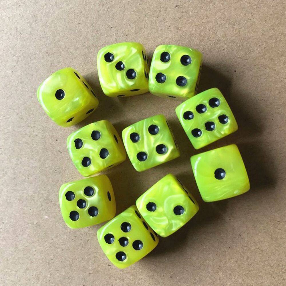 Banzu 10pcsset Games Party Dice Playing Playing Games 6 Sided Game Toys Resin Desktop Round