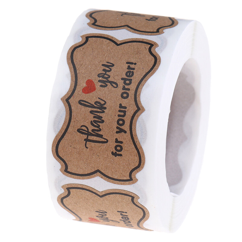 Huanyu1 【flash Sale】250pcs Roll Handmade Sticker Thank You Stickers