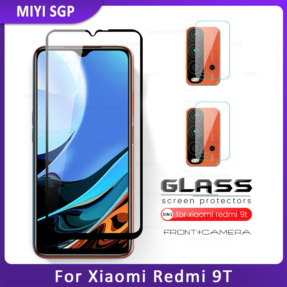 3-in-1 Tempered Glass On For Xiaomi Redmi 9T Screen Protector Safety ...