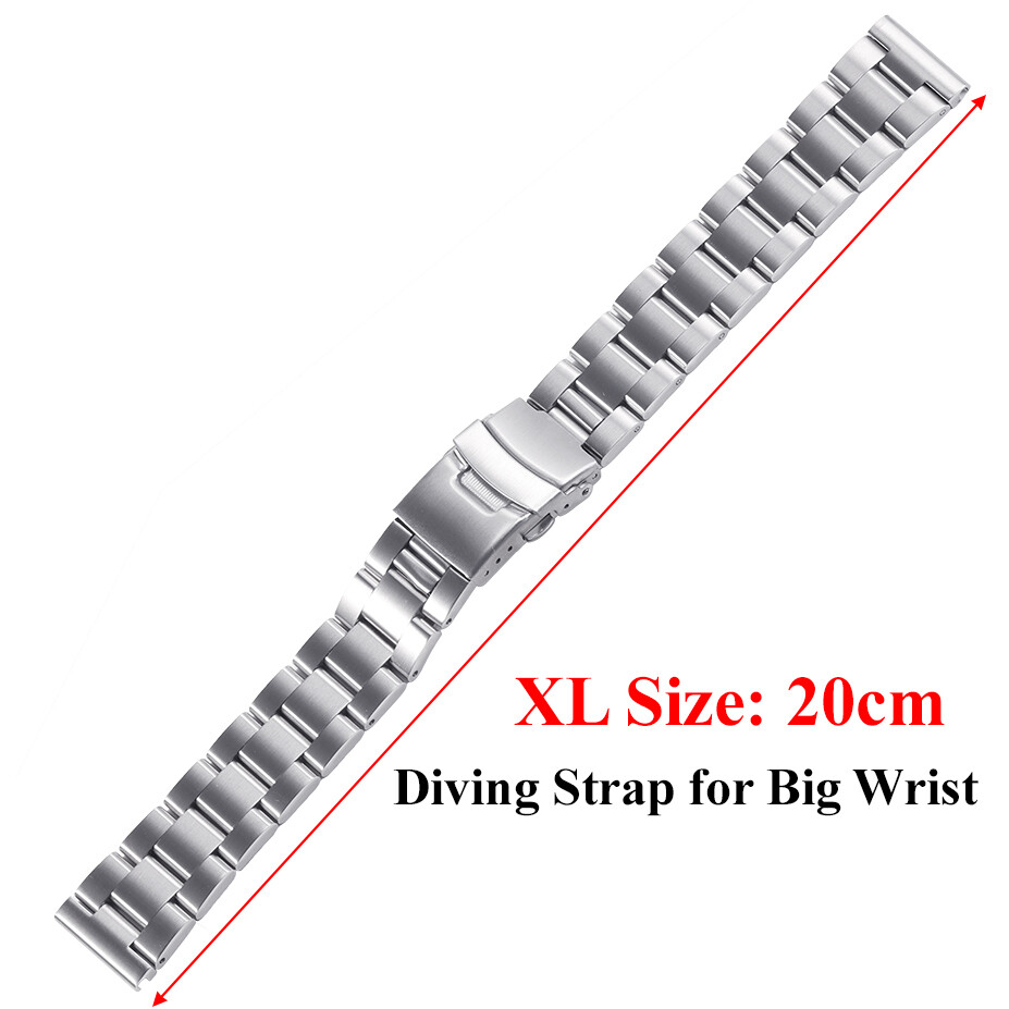 Solid Stainless Steel Oyster Diving Watch Band for Big Wrist Quick ...
