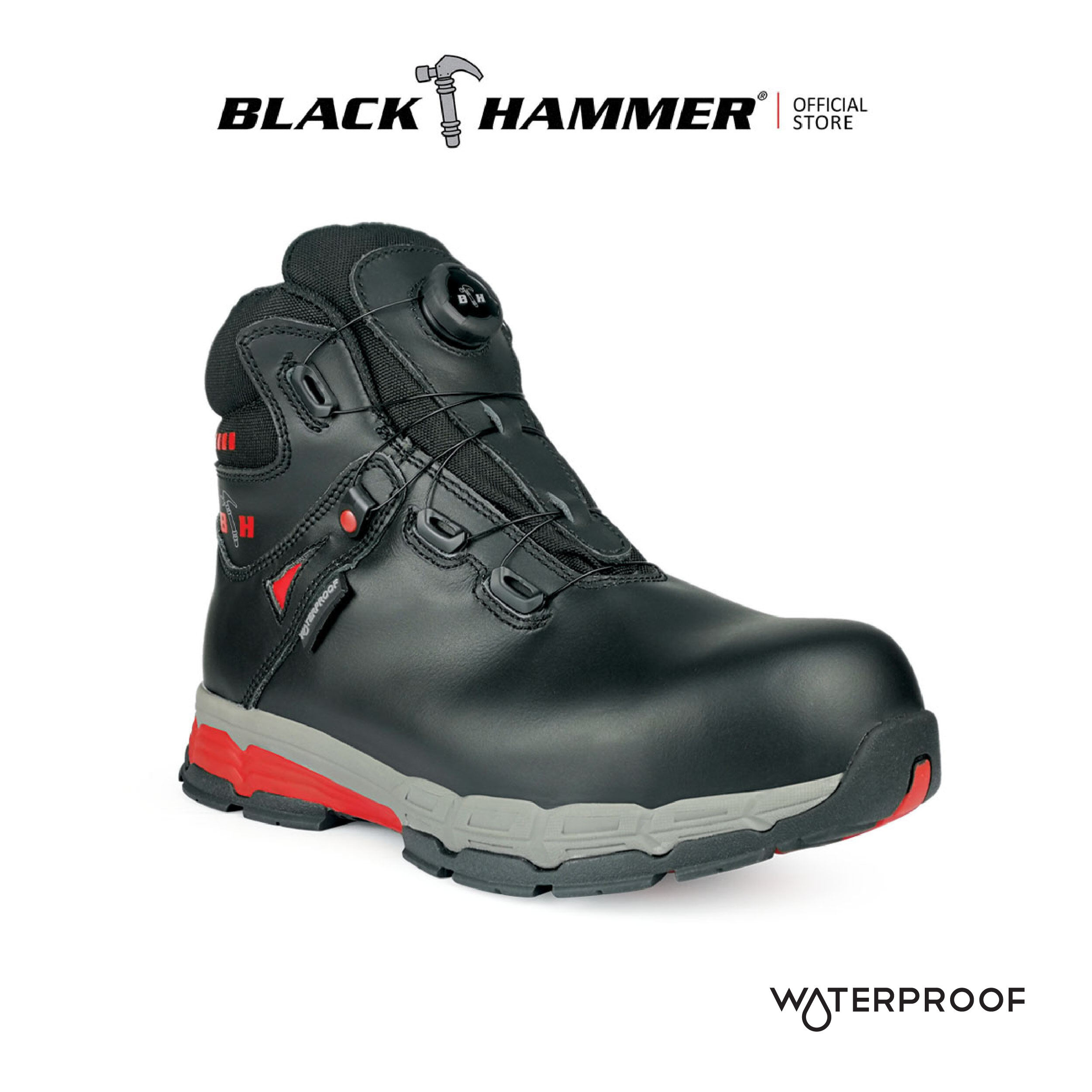 Black Hammer Pro Series Men Waterproof Mid Cut with Fastlock Safety ...