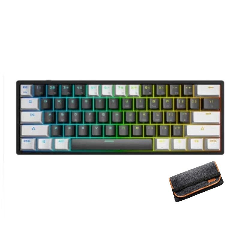 Leaven K620 Real Mechanical Keyboard 60% Gaming Small Mini Ergonomic ...