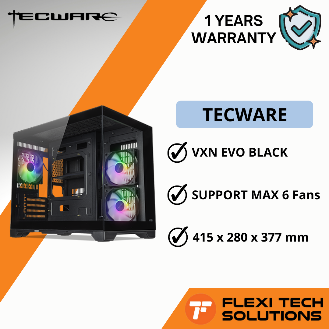 Flexi Tech TECWARE VXN Evo Dual Chamber ARGB MATX PC Desktop Casing ...