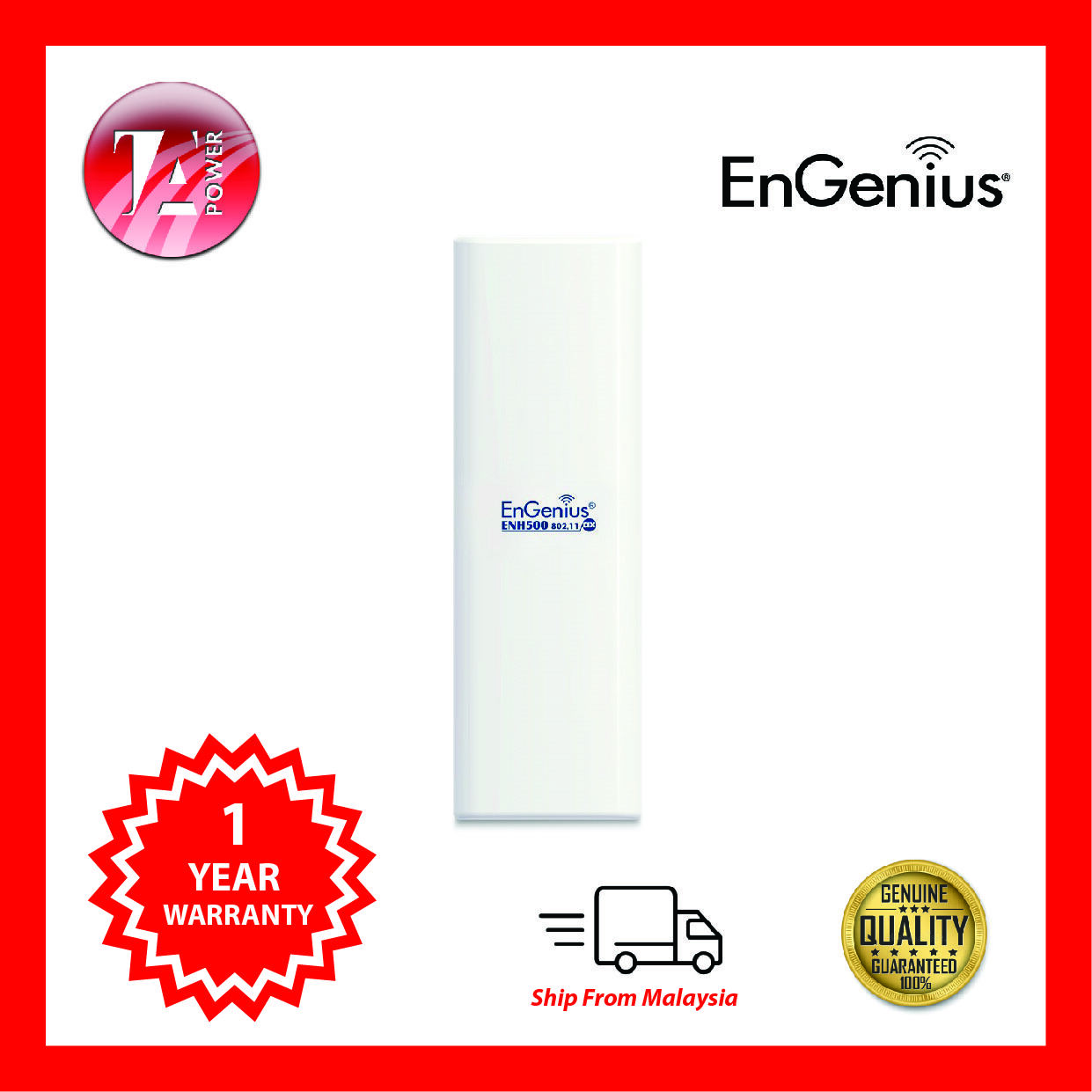 [LIMITED STOCK] EnGenius ENH500-AX Wi-Fi 6 Outdoor AX1200 5 GHz Point ...