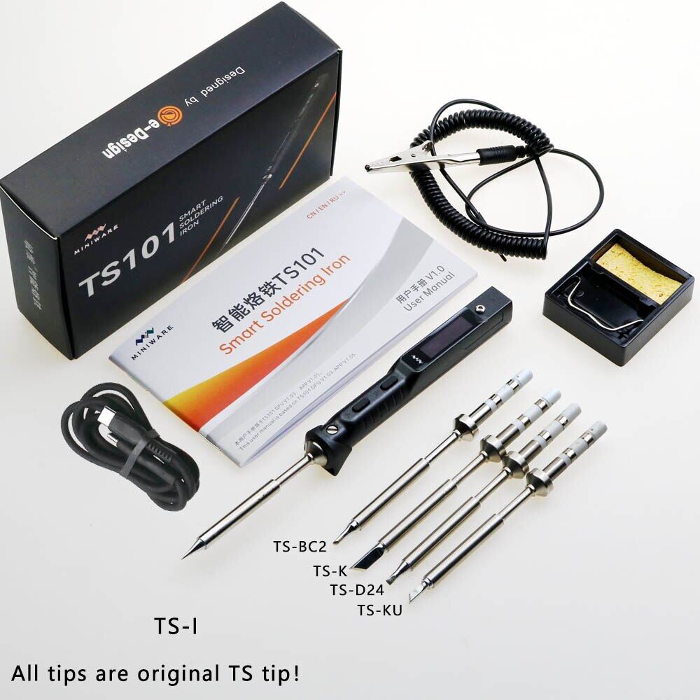 Miniware TS101 Soldering Iron Electric 65W Temperature Programmed LCD ...