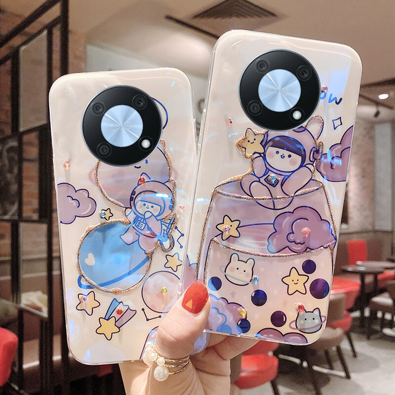 เคสโทรศัพท์ Huawei Nova Y90 Soft Blue-Ray Bling Glitter บอลลูนถ้วยสาว ...
