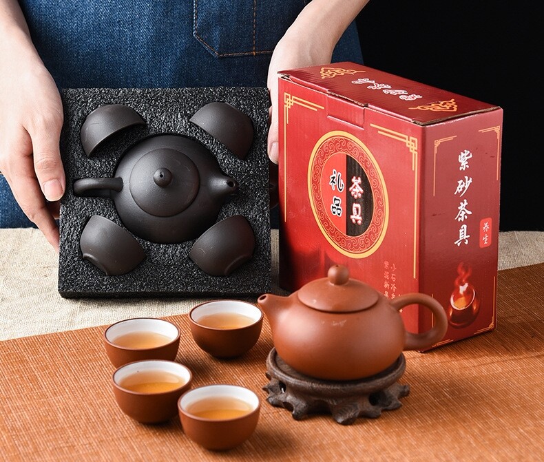 (5 Pieces) MILANDO Ceramic Teapot Full Set 5-Pieces Chinese Tea Pot ...