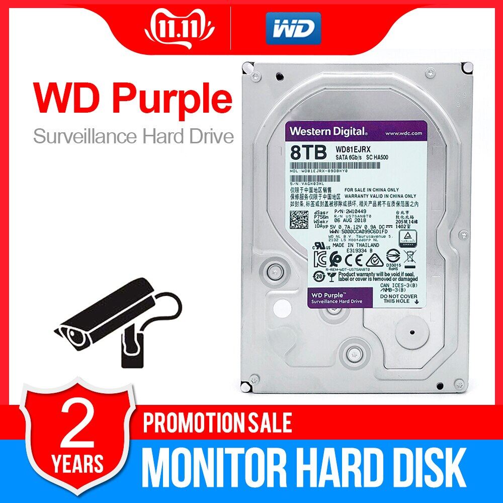 {Hottest in 2021} WD Purple 8TB 3.5 Surveillance HDD SATAIII 256MB ...