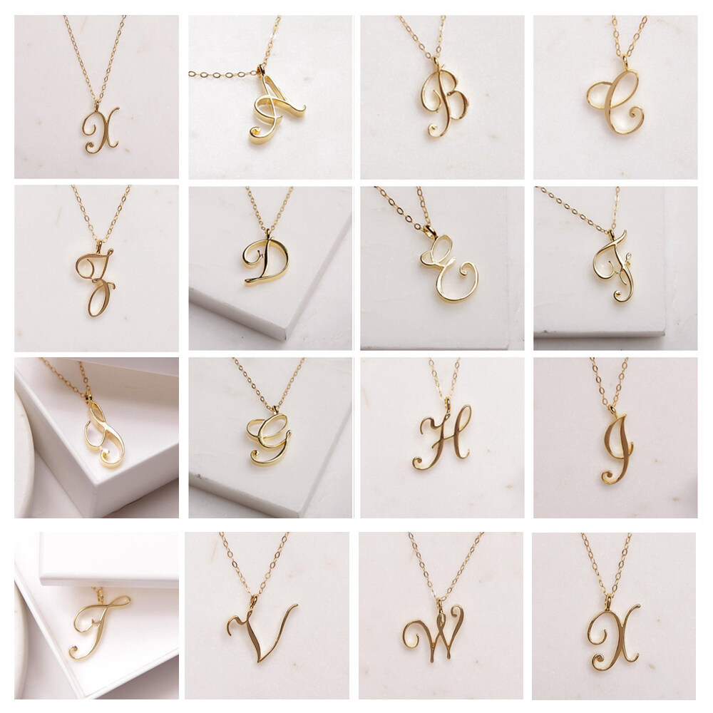 FHR500 【Ready Stock/COD】Minimalist Luxury Alphabet Initial Necklace ...