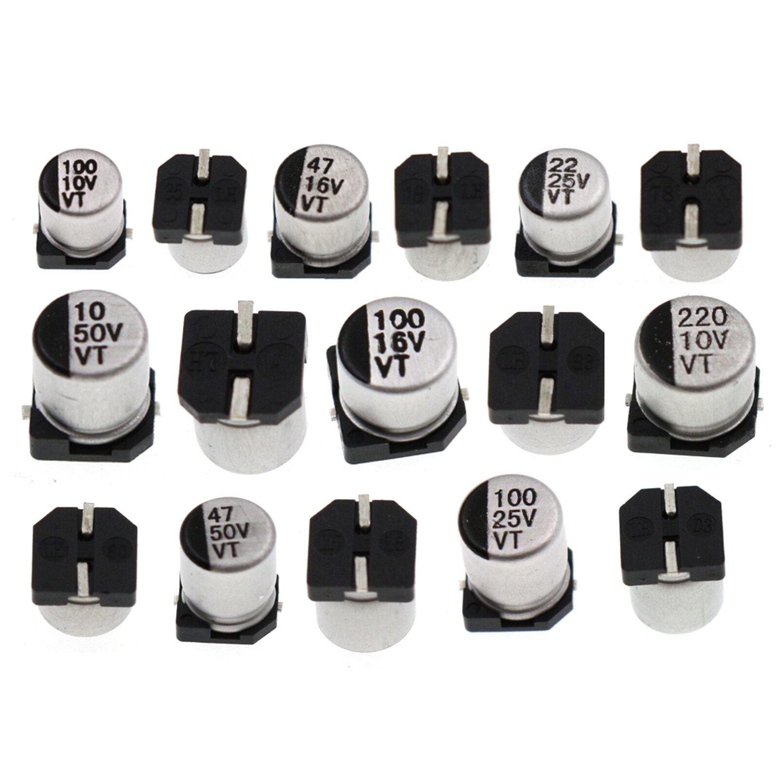 400pcs 24value Electrolytic Capacitor Assortment Kit 1uF-1000uF 6.3V ...