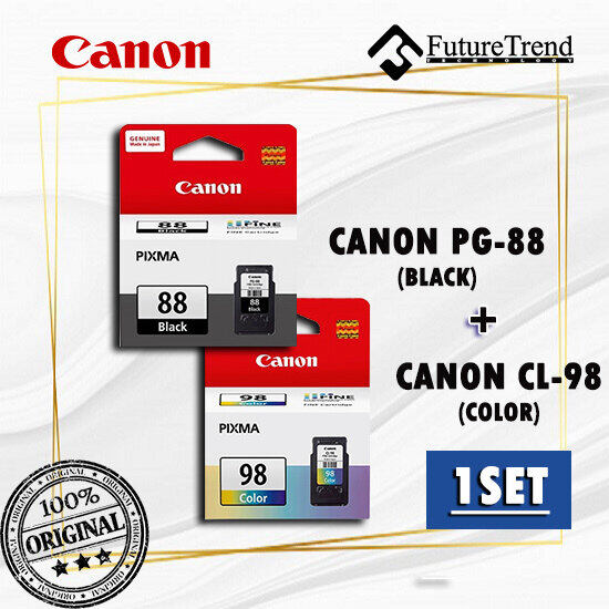 Canon PG-88 PG88 (Black) + CL-98 CL98 (Color) Genuine Ink Cartridge Combo Set ( for E500 / E510 ...
