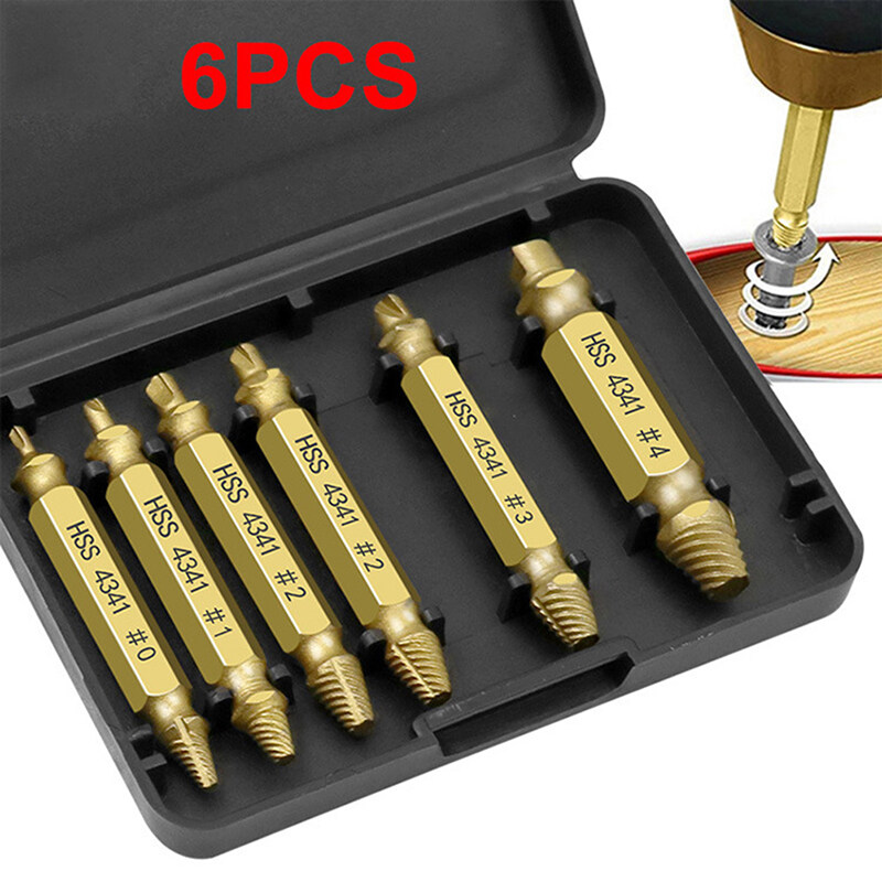 LANG 6pcs Damaged Screw Extractor Drill Bit Set Take Out Broken Screw ...