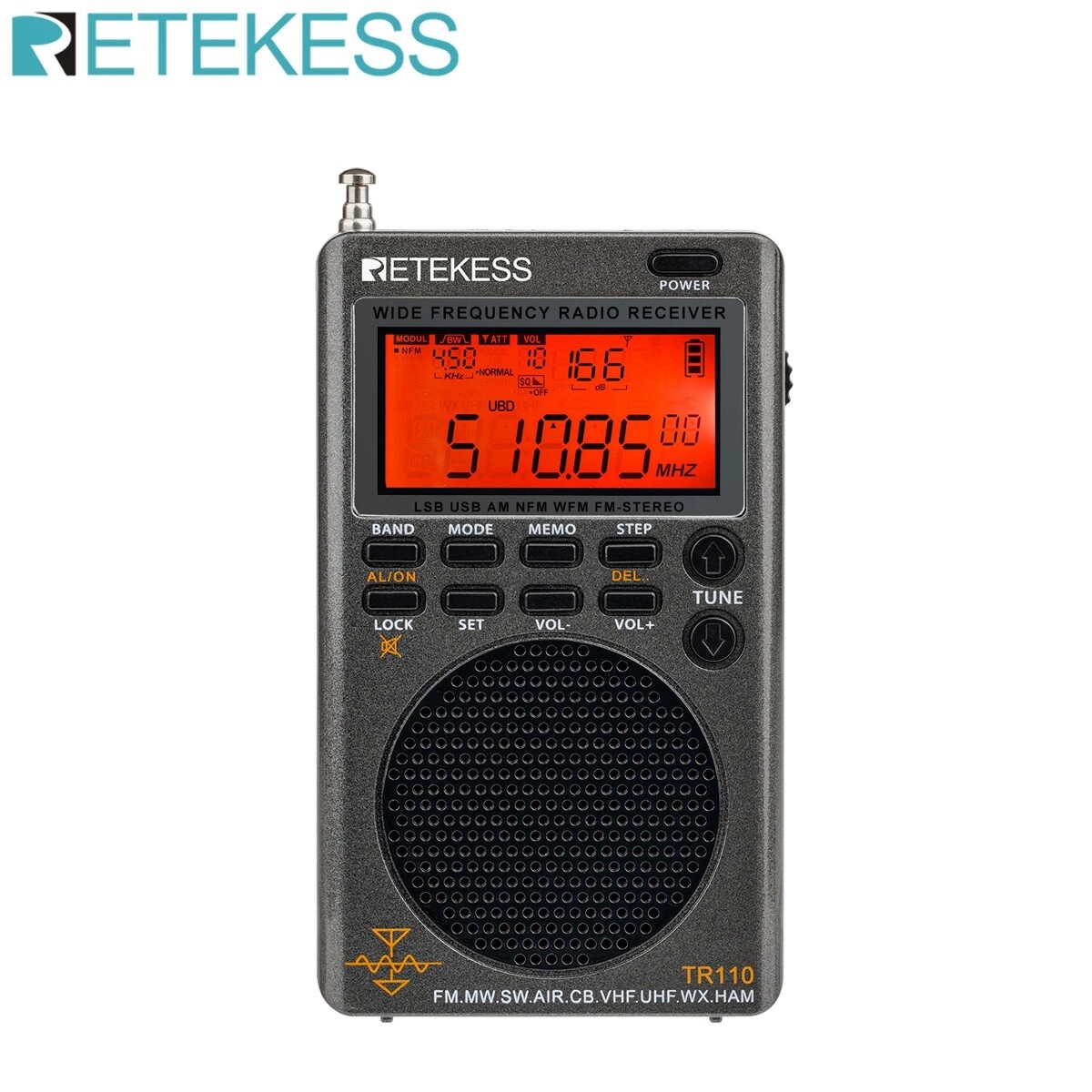 Retekess เครื่องรับสัญญาณวิทยุ FM TR110แบบพกพา SSB คลื่นสั้น AM FM ทุก ...