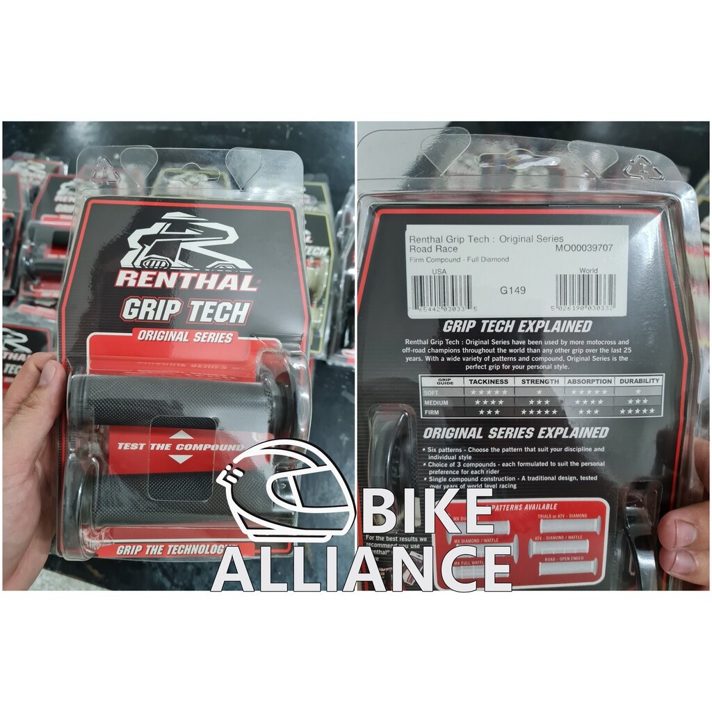READY STOCK 100% ORIGINAL RENTHAL GRIP TECH HAND GRIP HARD MEDIUM ...