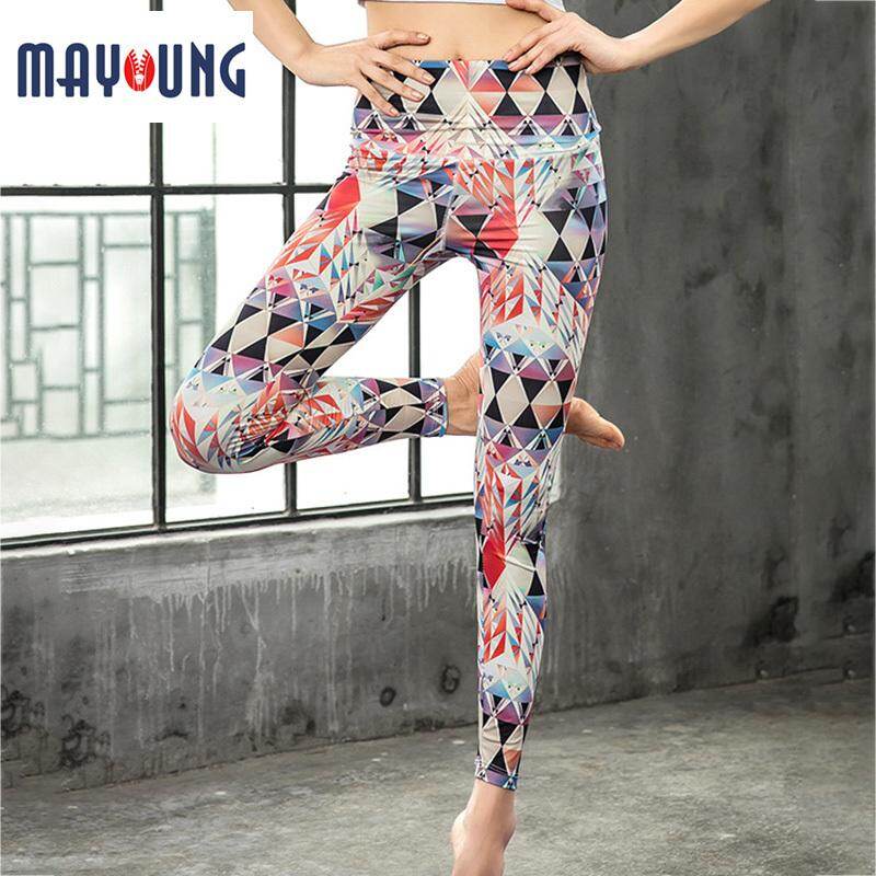 Mayoung พิมพ์กางเกงโยคะออกกำลังกายขนาดใหญ่ออกกำลังกายที่ไร้รอยต่อสะโพก ...