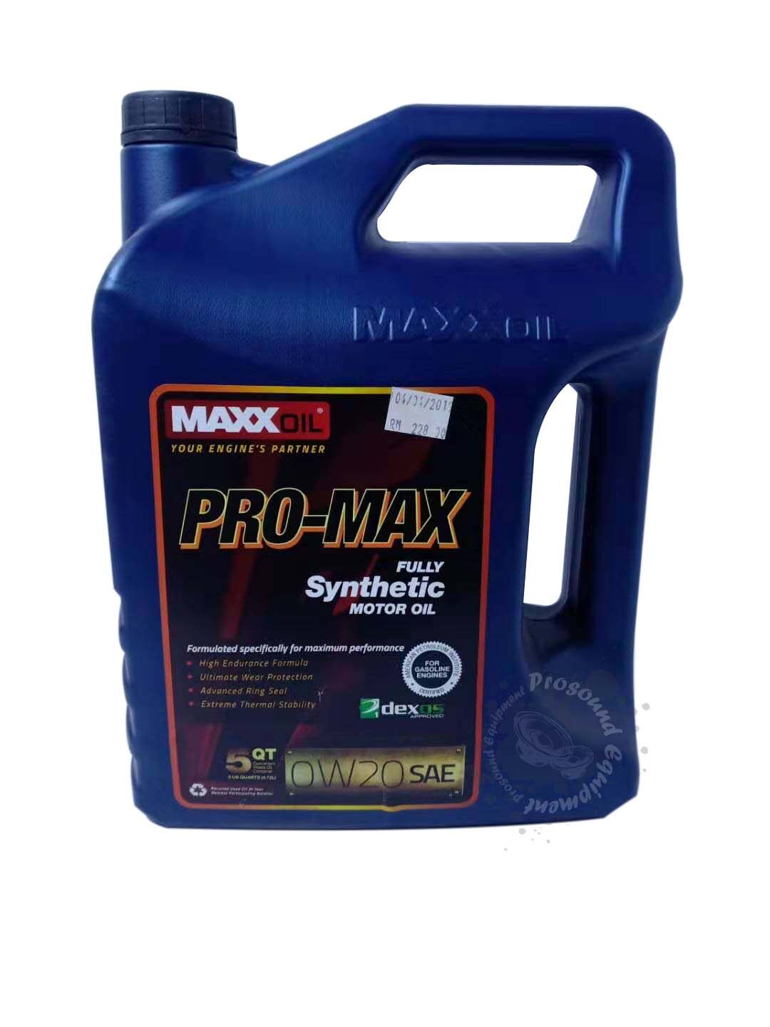 MAXXOIL PRO-MAX FULLY SYNTHETIC 0W20 API SN ENGINE OIL 4L | Lazada