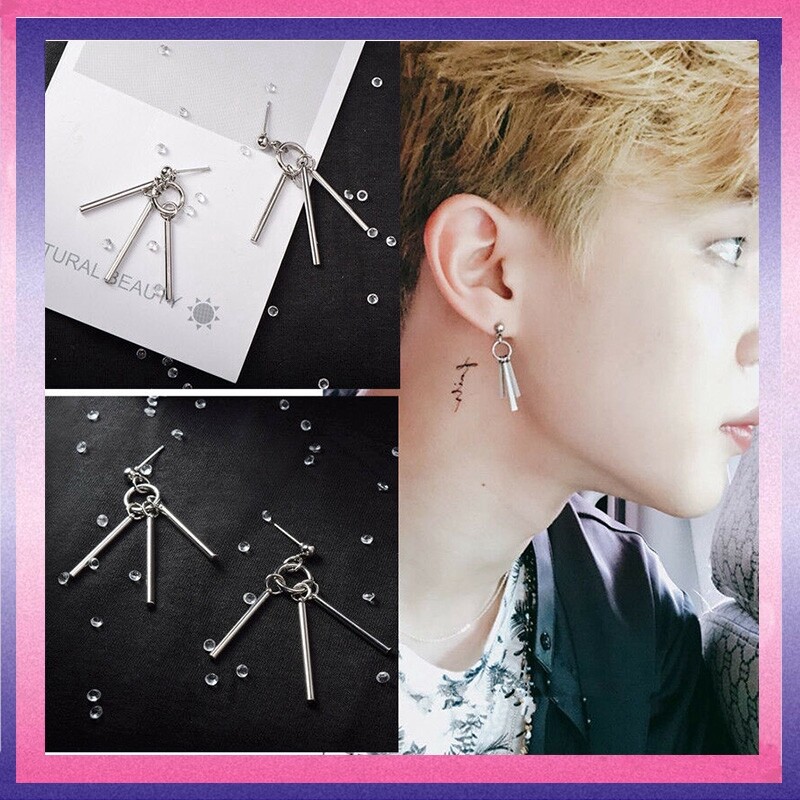 2Pcs Kpop Bts Jimin Anting Bangtan Kanak-Kanak Lelaki Jumbai Panjang ...