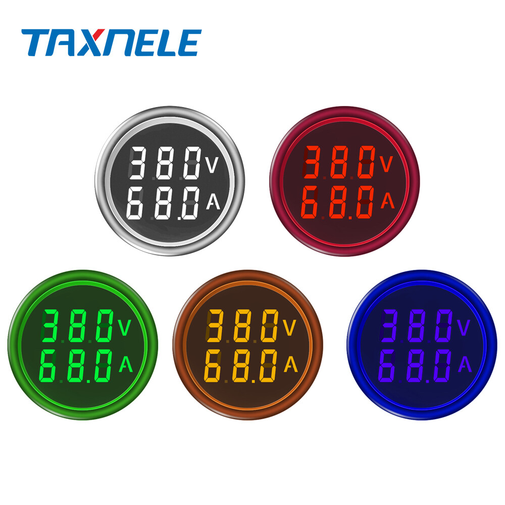 LED Dual Display AC Amp Volt Ampermeter Voltmeter Ammeter Digital ...